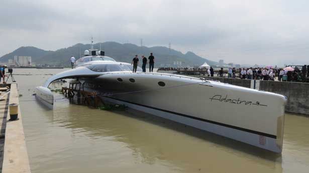 Futuristic trimaran Adastra launches in China